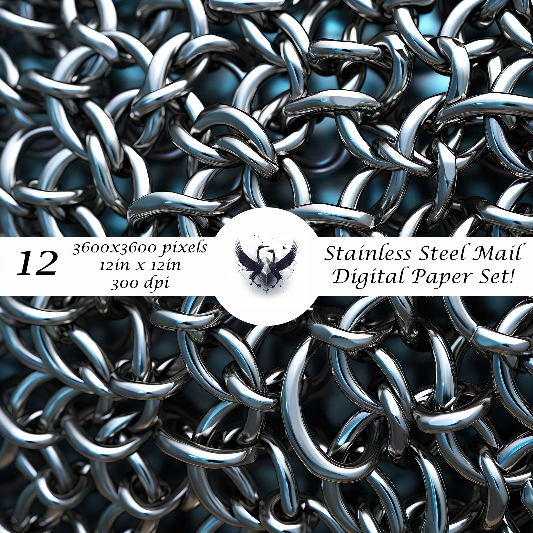 Chain Mail Digital Paper Set - Etsy