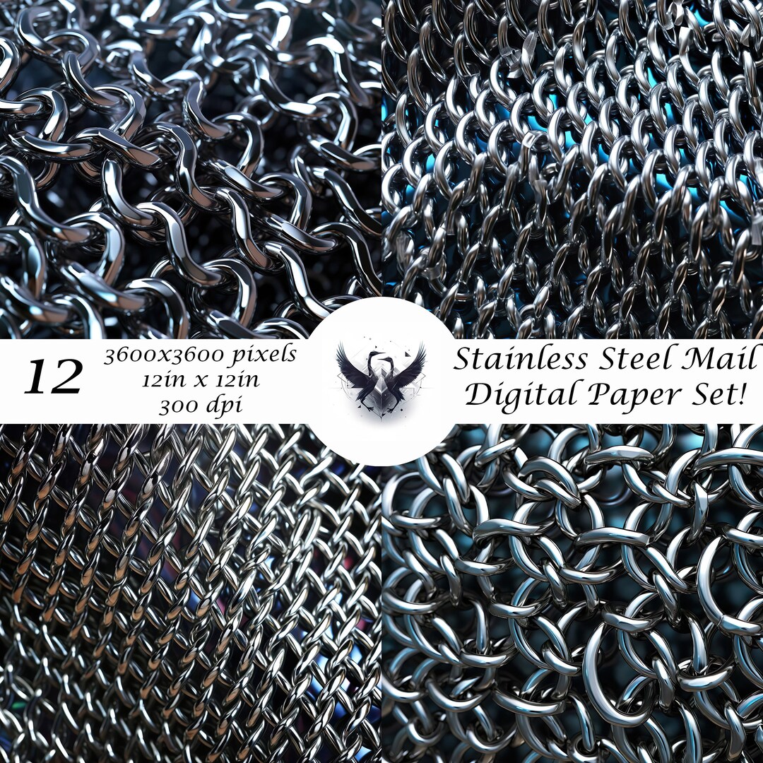 Chain Mail Digital Paper Set - Etsy
