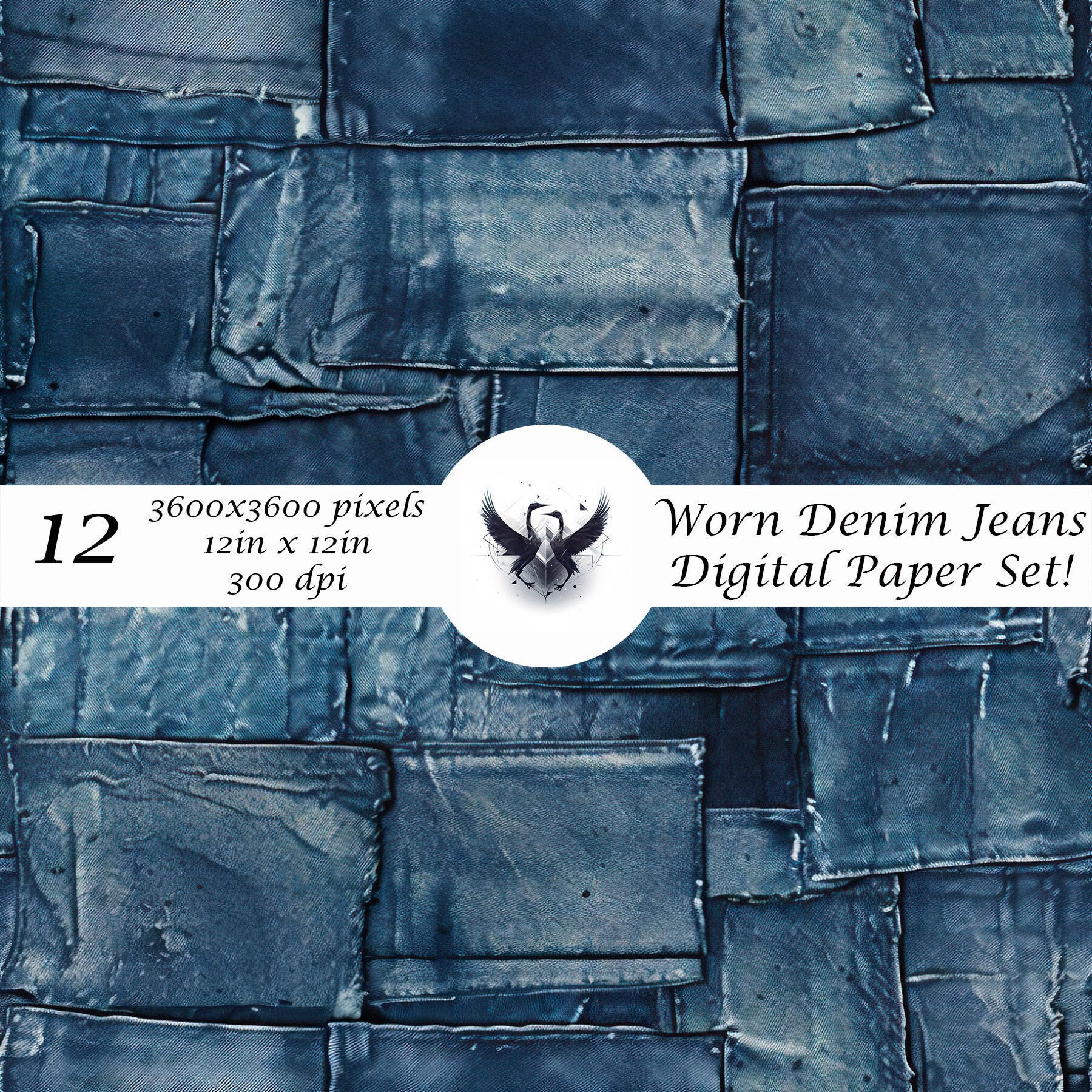 Denim Jeans Digital Paper Set - Etsy