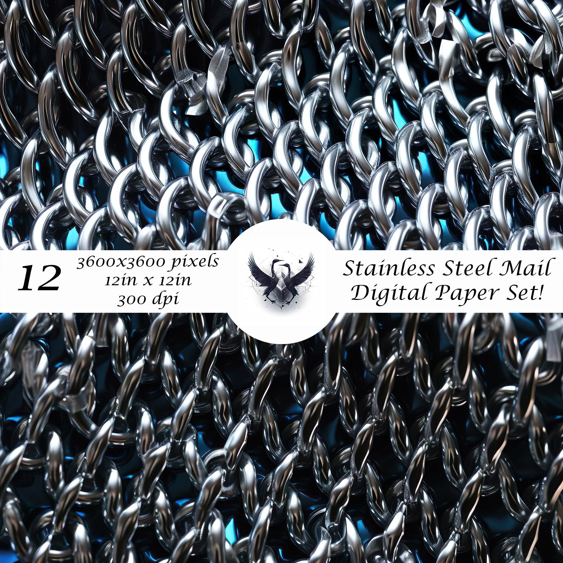 Chain Mail Digital Paper Set - Etsy