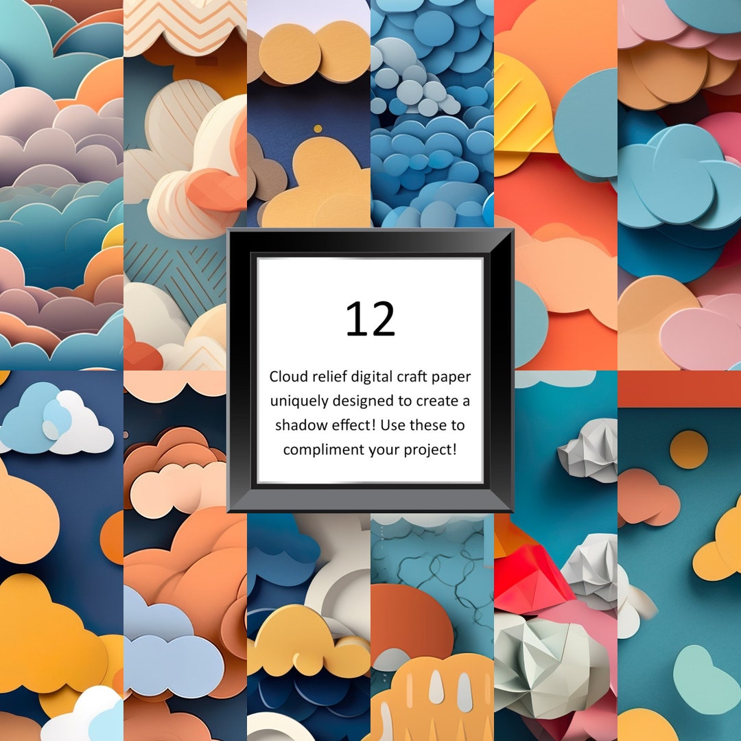 Whimsical Skies: 12 Unique Paper Clouds Elevate Your Digital Crafts ...
