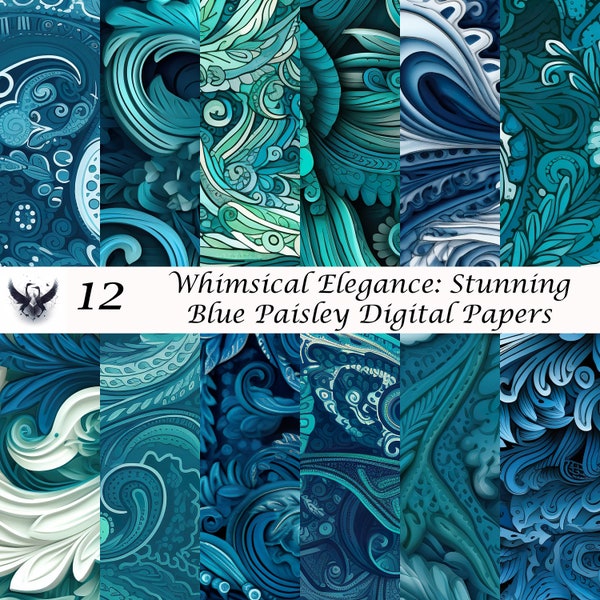 Blue Paisley Pattern - Etsy