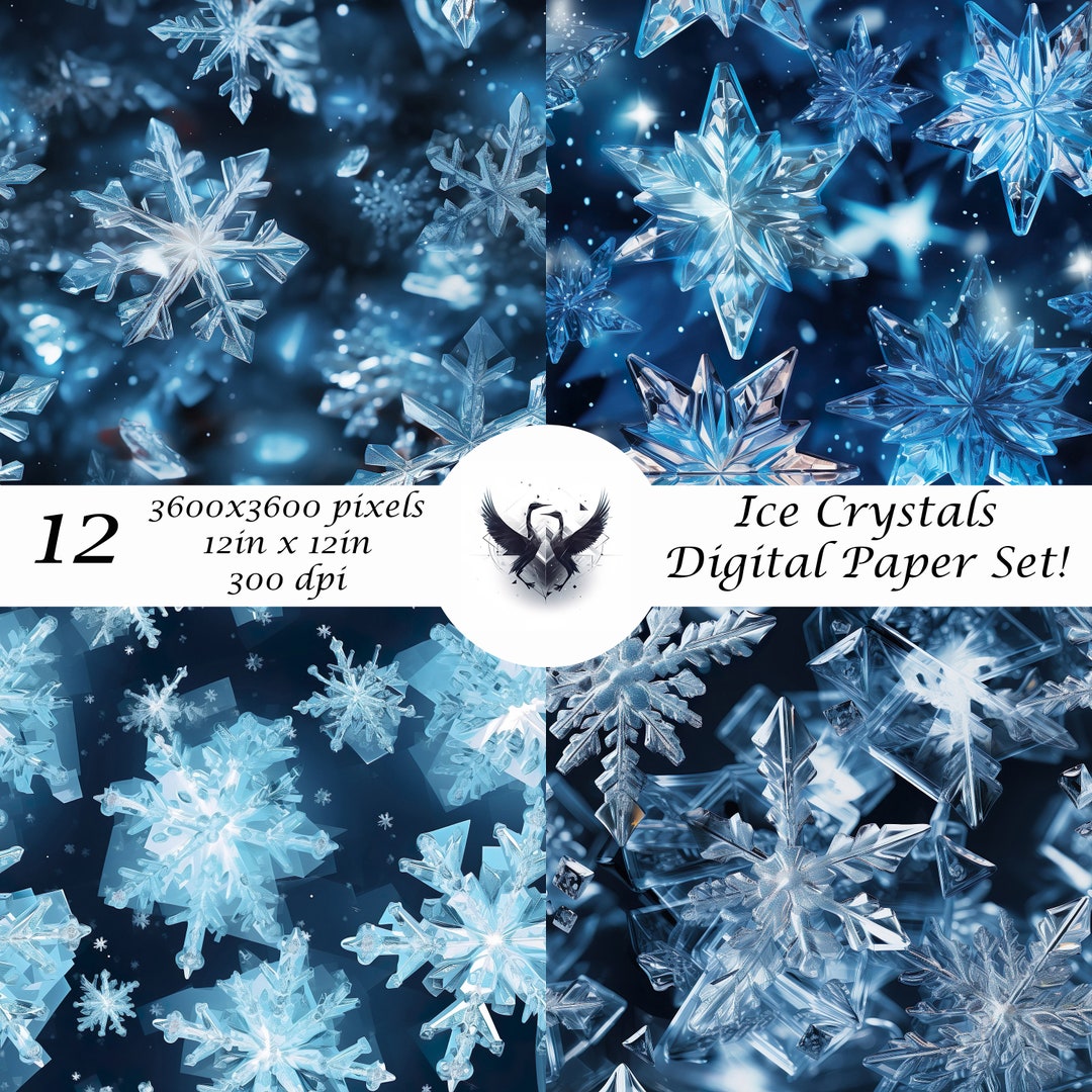 Ice Crystals Digital Paper Set - Etsy