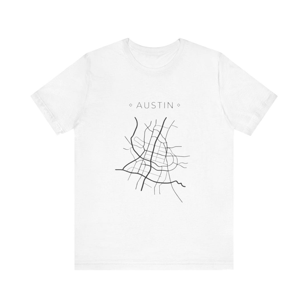 Austin Grid T-shirt | Minimalist City Map Apparel | Nostalgic City Tee ...