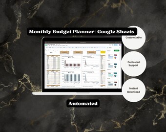 Monthly Digital Budget Spreadsheet Google Sheets Budget Template ...
