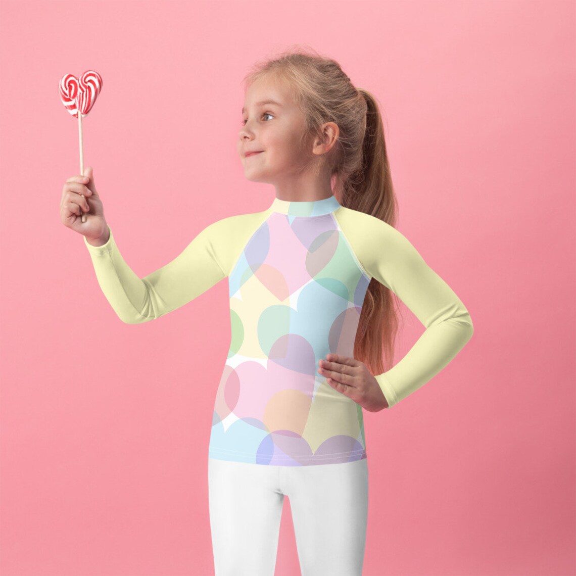 Pastel Hearts Kids Rash Guard - Etsy