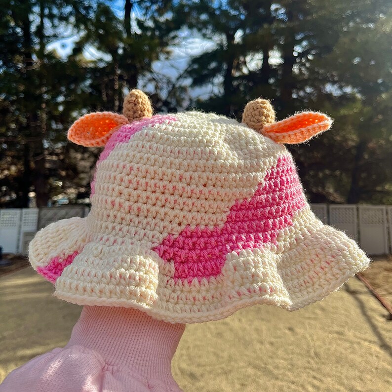 Custom Crochet Cow Bucket Hat made to Order - Etsy