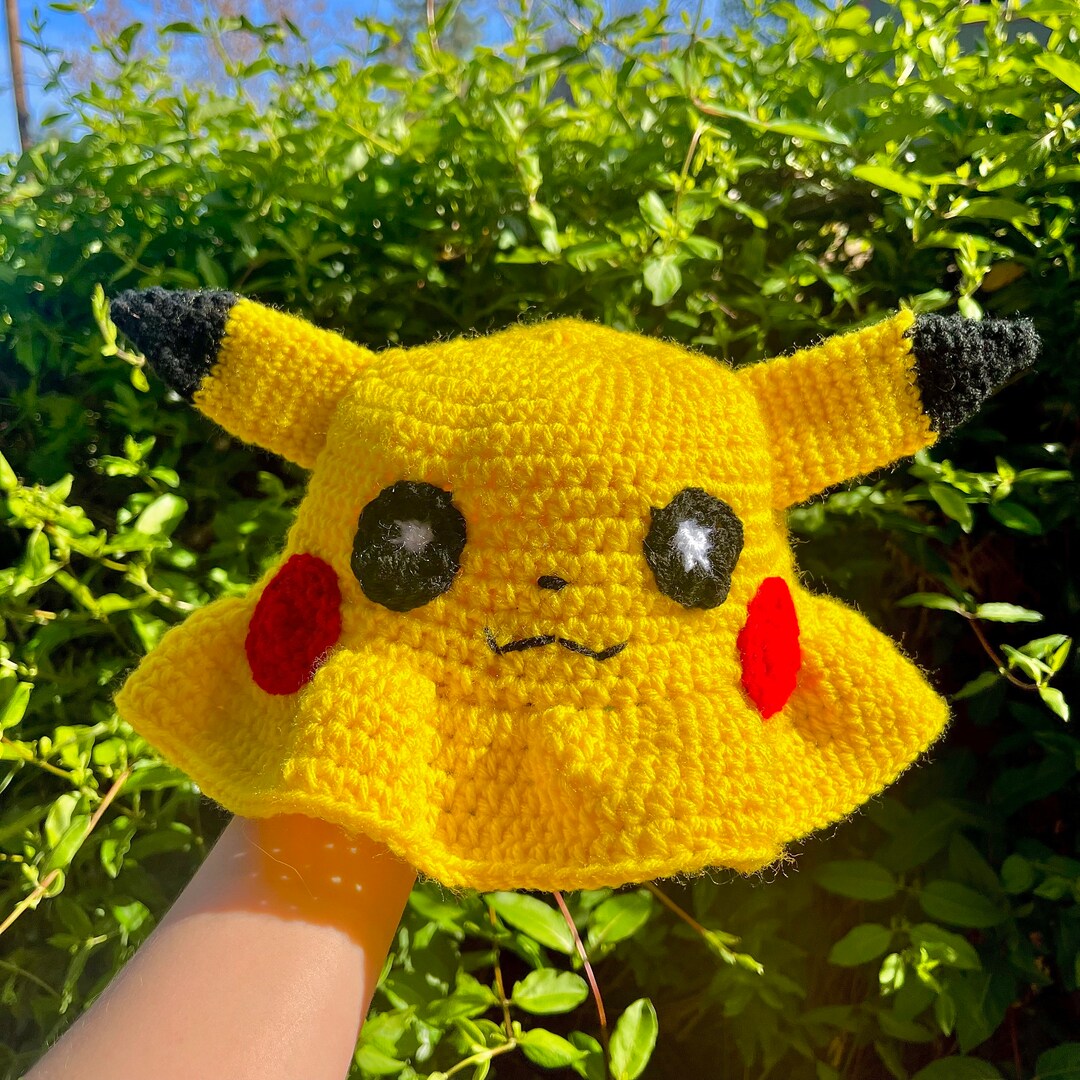 Crochet Pikachu Pokémon Bucket Hat made to Order - Etsy