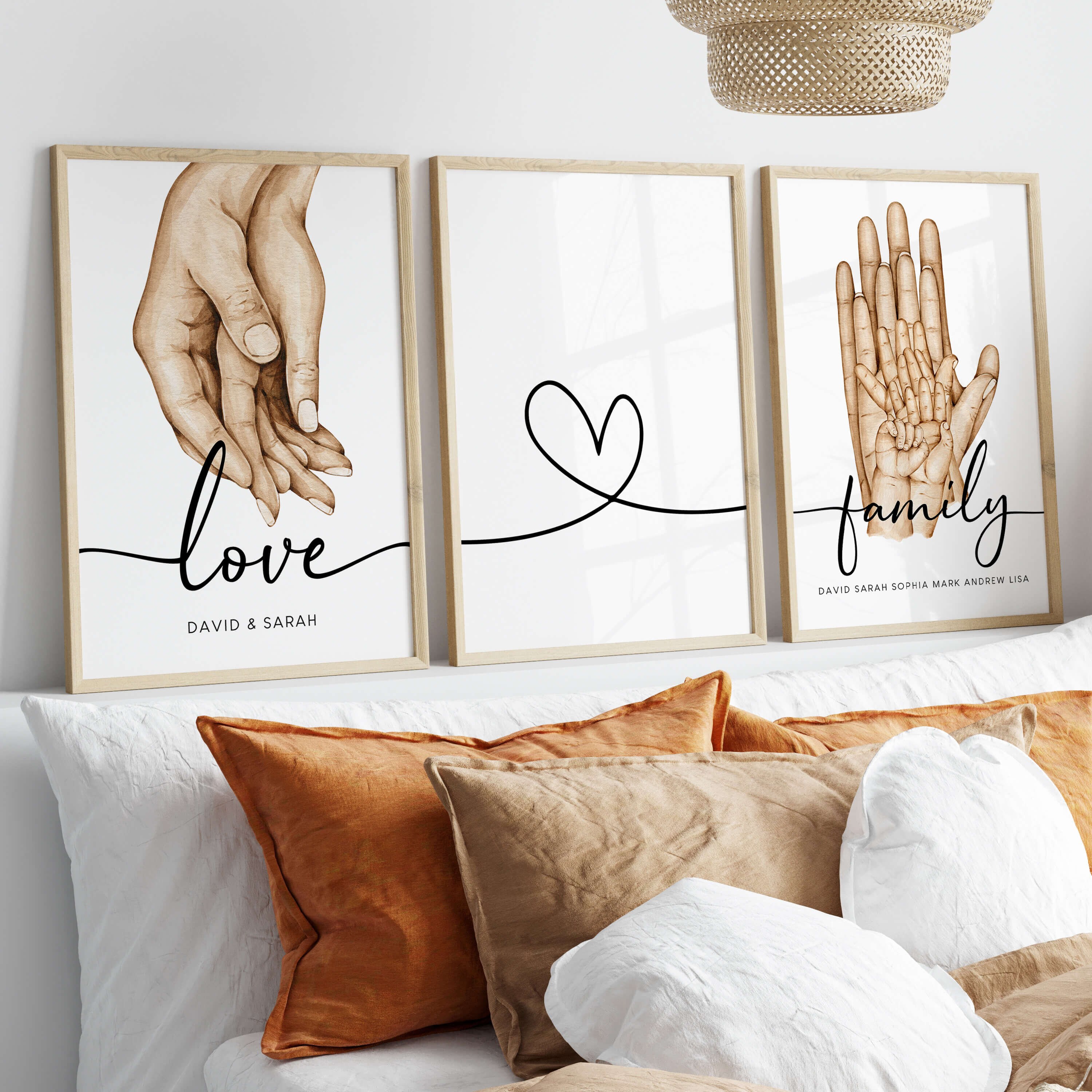 3x Poster Set With Names Personal Family Love Poster Print Watercolor ...