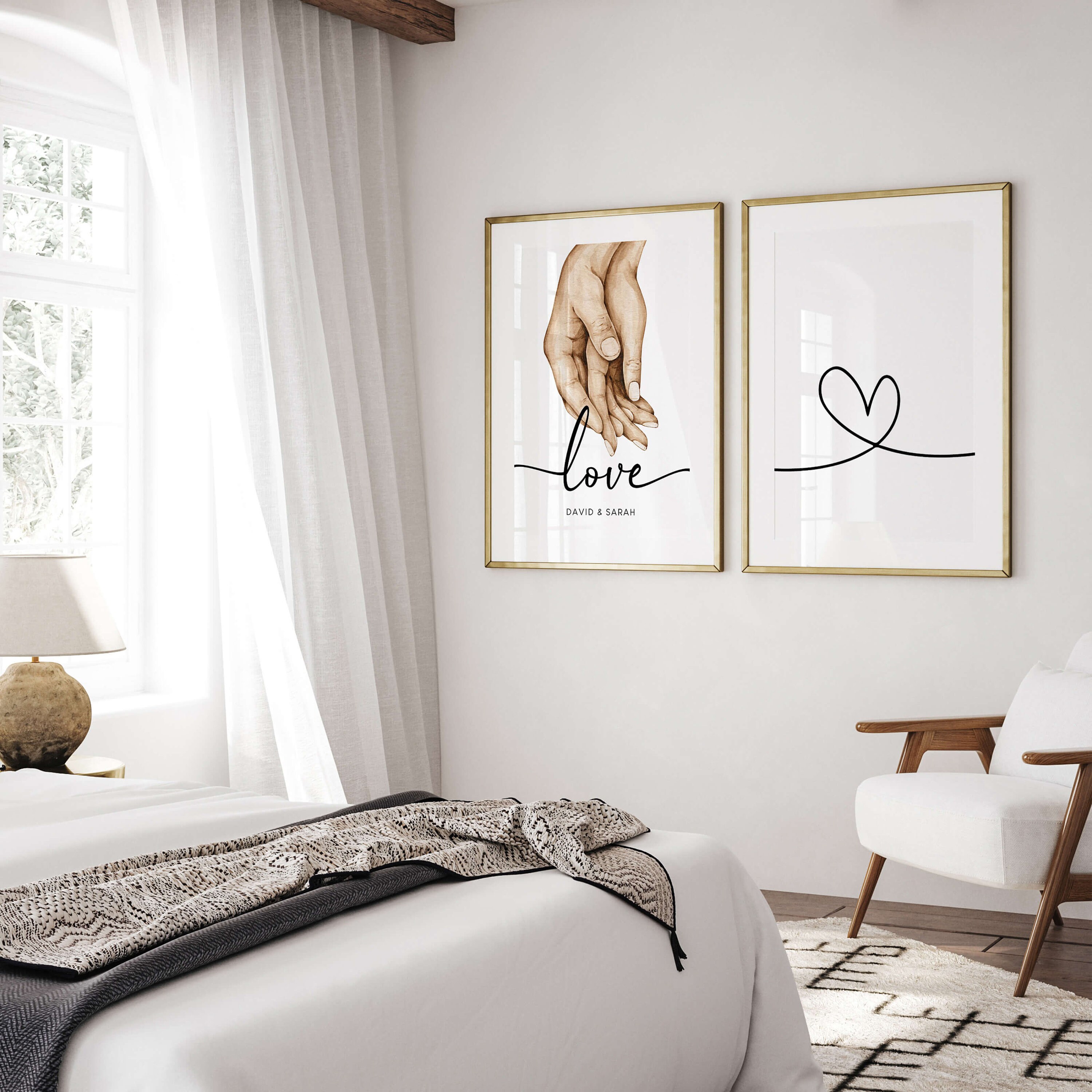 3x Poster Set With Names Personal Family Love Poster Print Watercolor ...