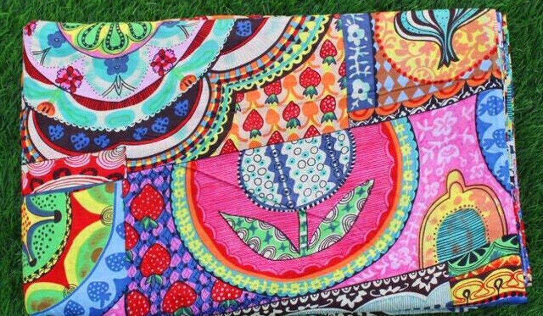 Indian Israeli Print Patch Print Blocks Cotton Fabric by the Yard Multi ...