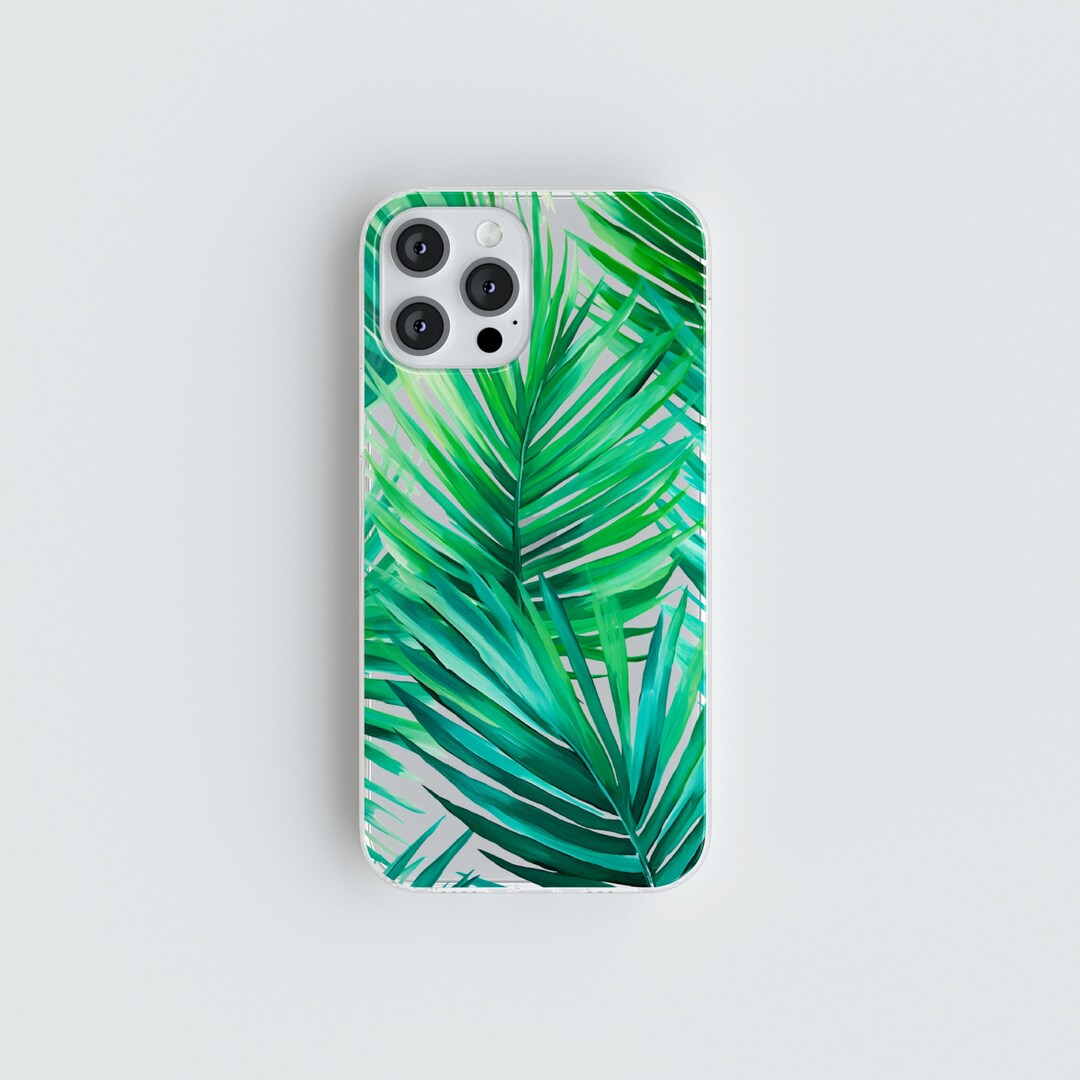 Palm Leaf Phone Case, Tropical Clear Plant Botanical Leaves for iPhone ...