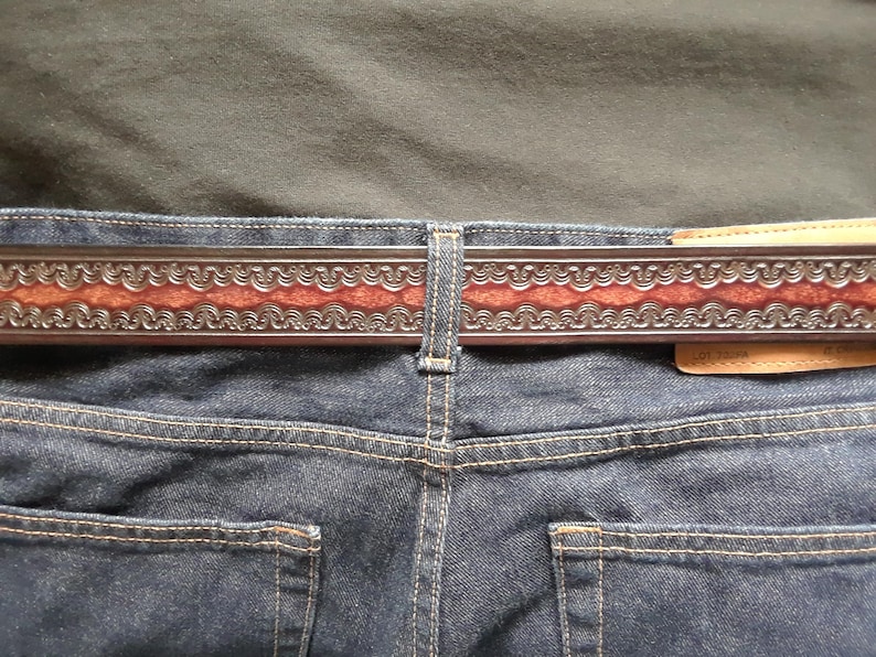 Handmade Leather Belts ,tooled Border Design, Top Grain, Hand Shaded ...