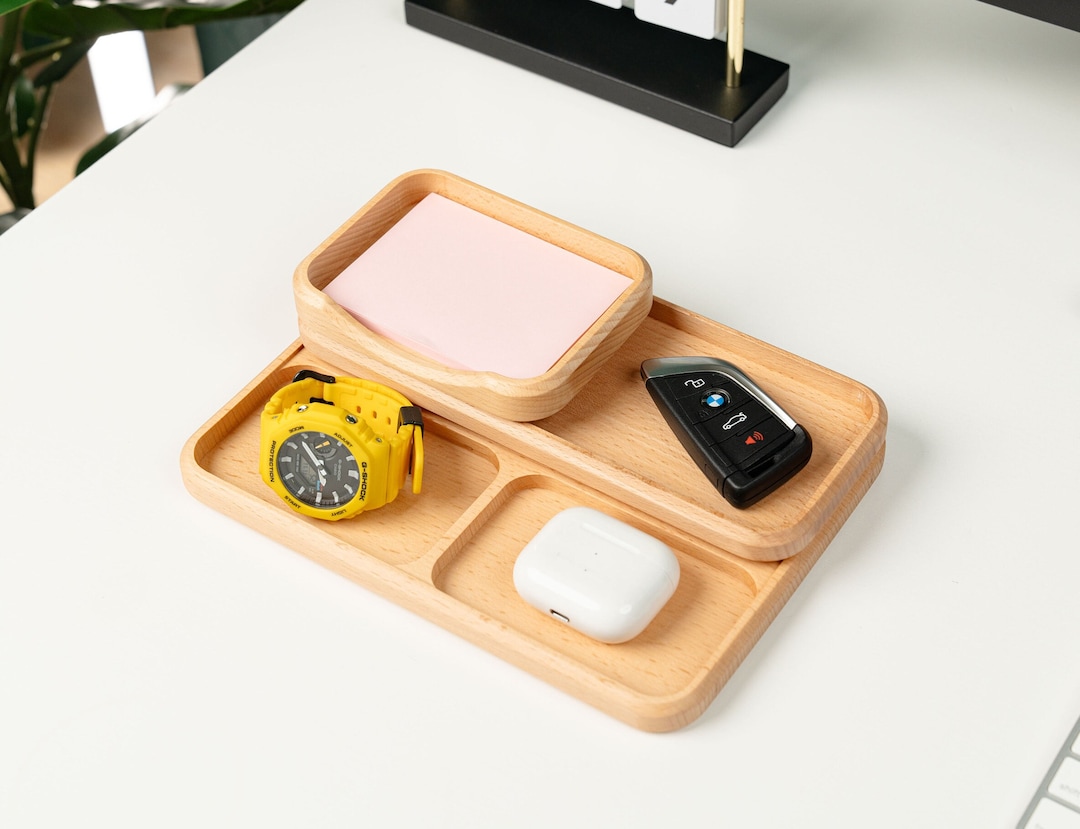 Desk Organizers , Wood Desk Tray , Natural Beech Wood - Wooden Desk ...