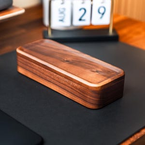 Handcrafted Walnut Wood Box: Home Decor Storage Organizer - Etsy