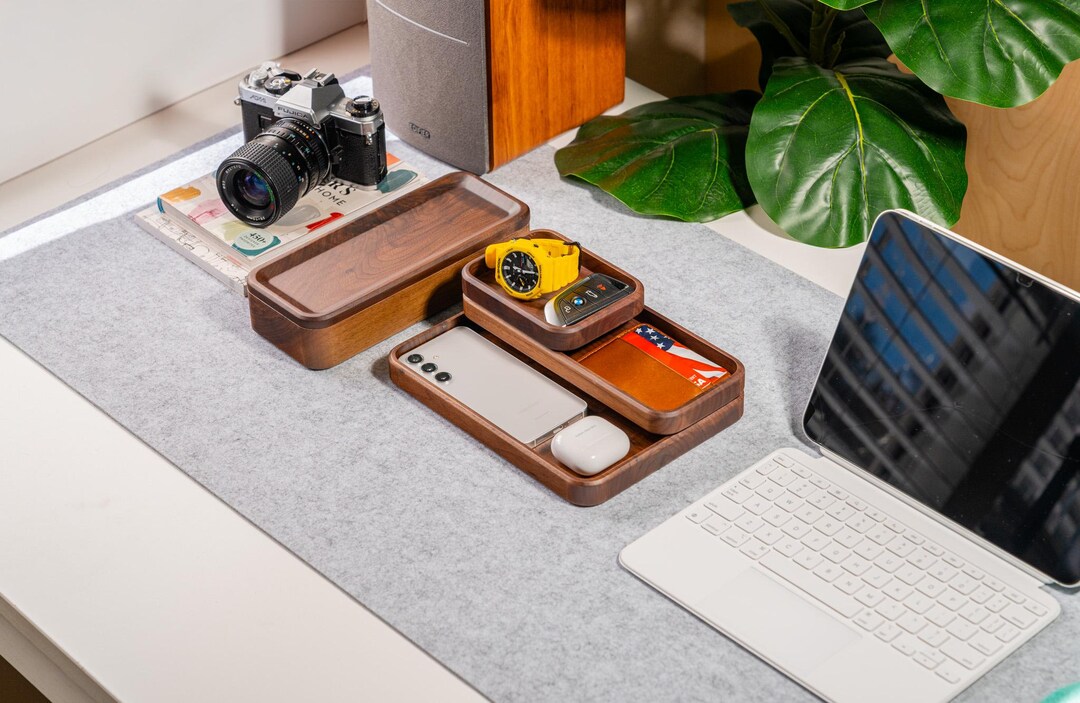 Premium Wooden Desk Organizers Set , Wood Desk Tray - Etsy