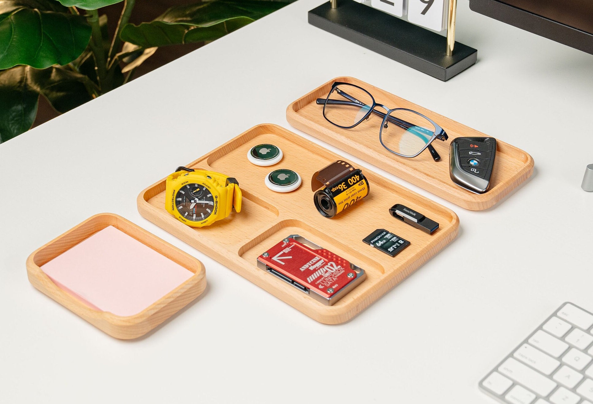 Desk Organizers , Wood Desk Tray , Natural Beech Wood Wooden Desk ...