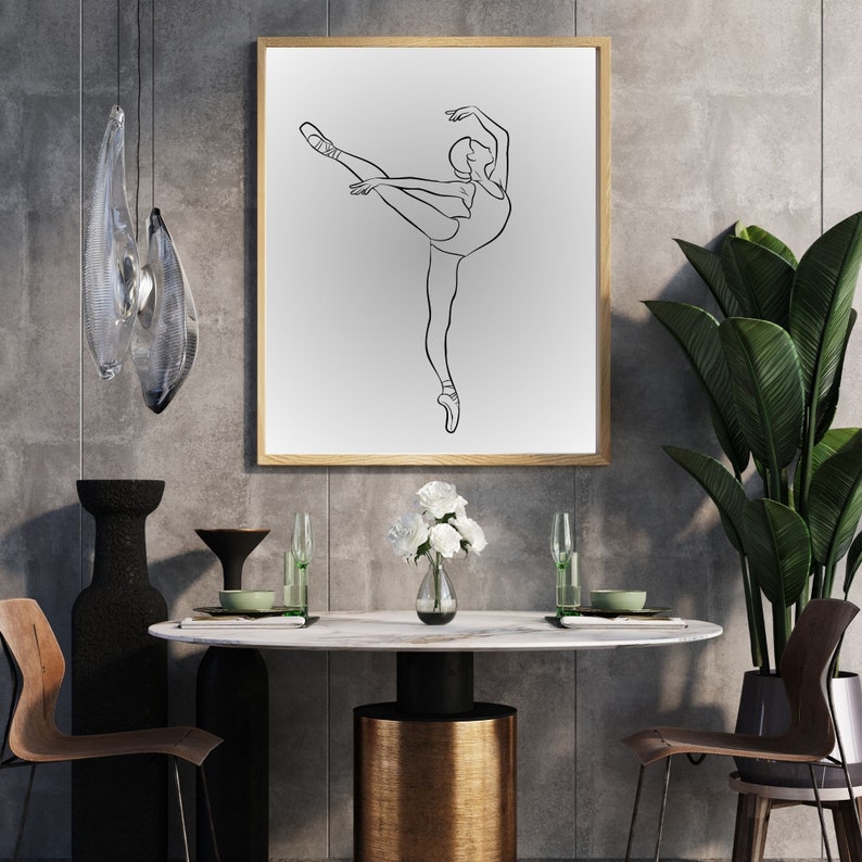 Minimal Ballerina Pose Print, Abstract Ballet Dancer Poster, Minimal ...