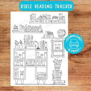 Bible Reading Tracker, Through the Bible Coloring Checklist, Track Your ...