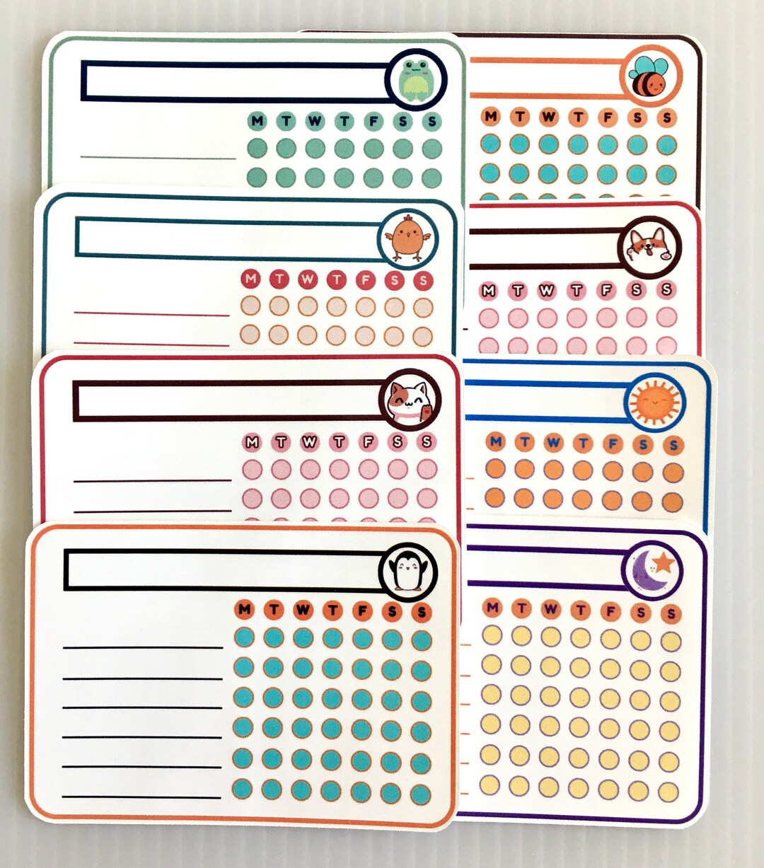 Tiny Habit Tracker Stickers, 7 Day Habit Tracker, Small Calendar for ...