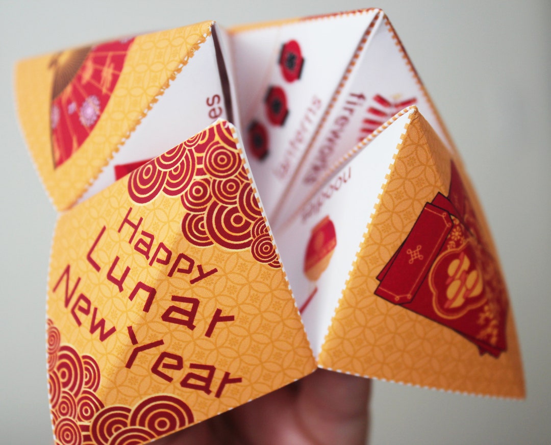 Printable Lunar New Year Cootie Catcher, Chinese New Year Fortune ...