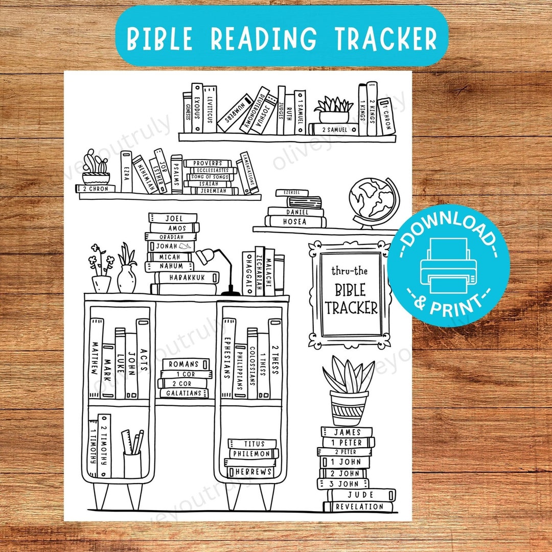 Bible Reading Tracker, Through the Bible Coloring Checklist, Track Your ...