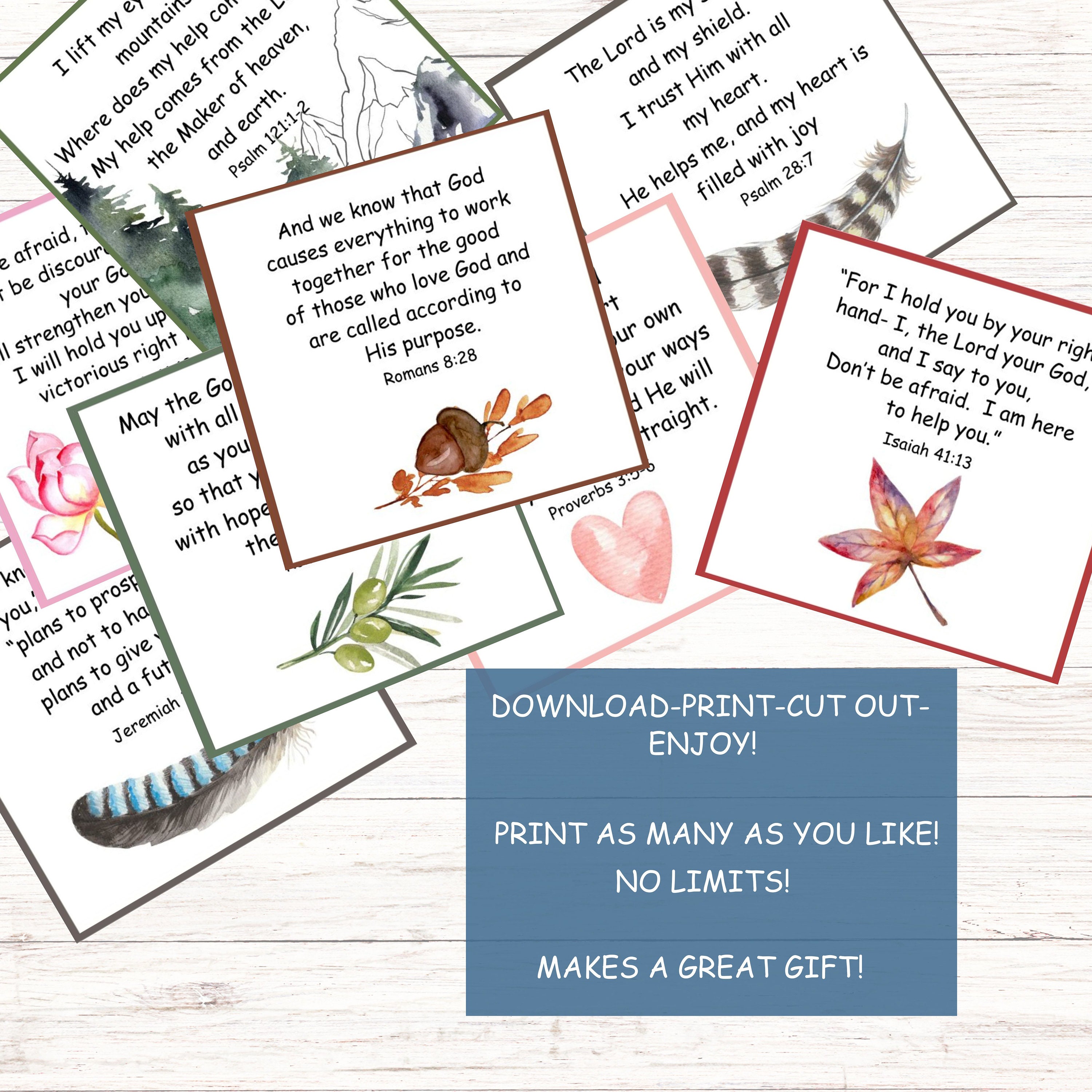 19 Printable Bible Verse Cards for Anxiety, Scripture Memorization ...
