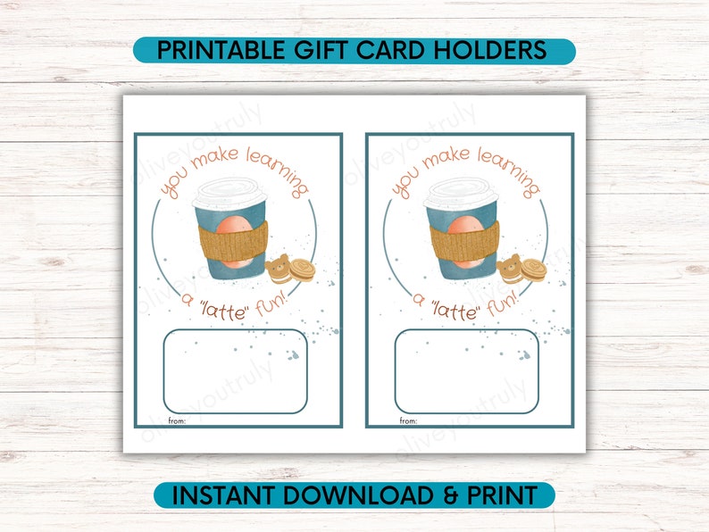 Gift Card Holder / Thank You Card / Teacher Appreciation Card / Coffee ...