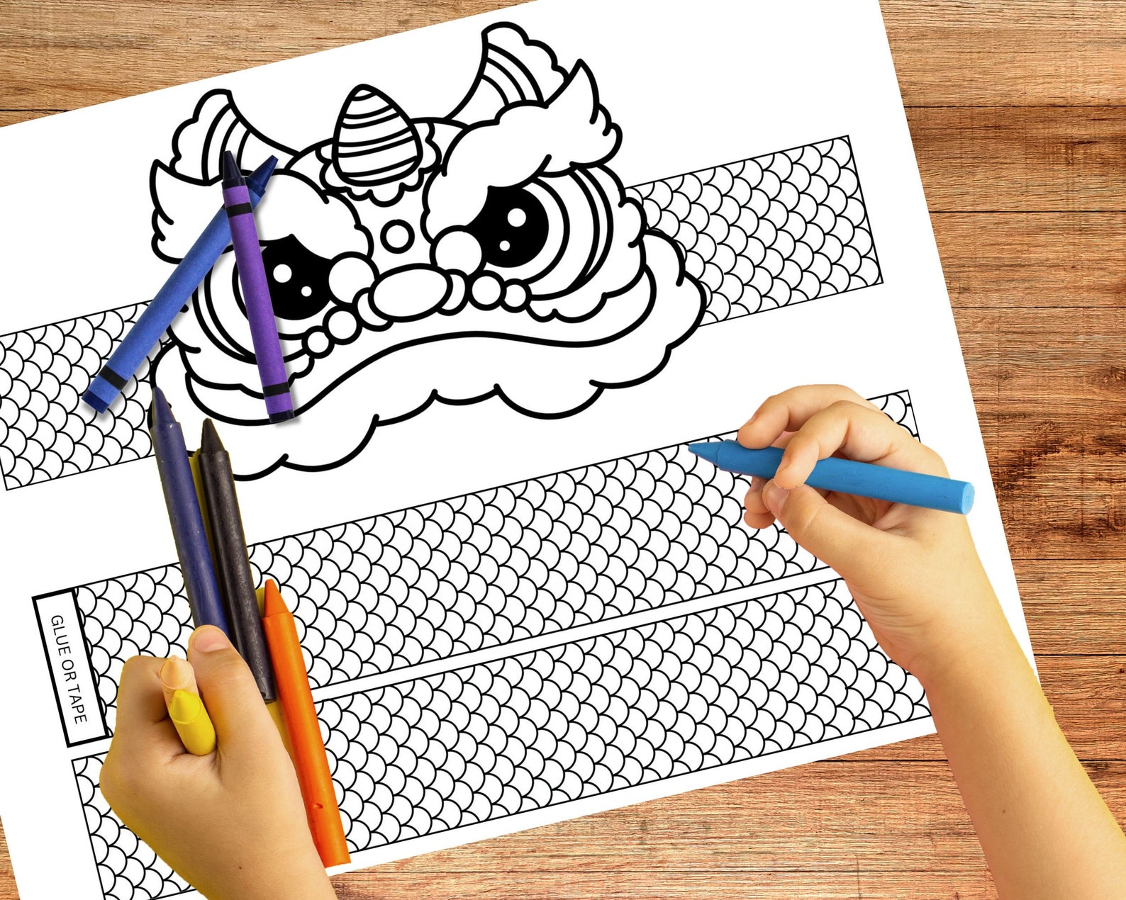 Lunar New Year Crown, Chinese Lion Dance Paper Hat, Fun Kids Activity ...