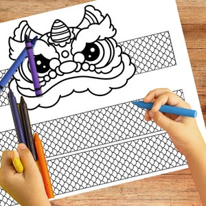 Lunar New Year Crown, Chinese Lion Dance Paper Hat, Fun Kids Activity ...