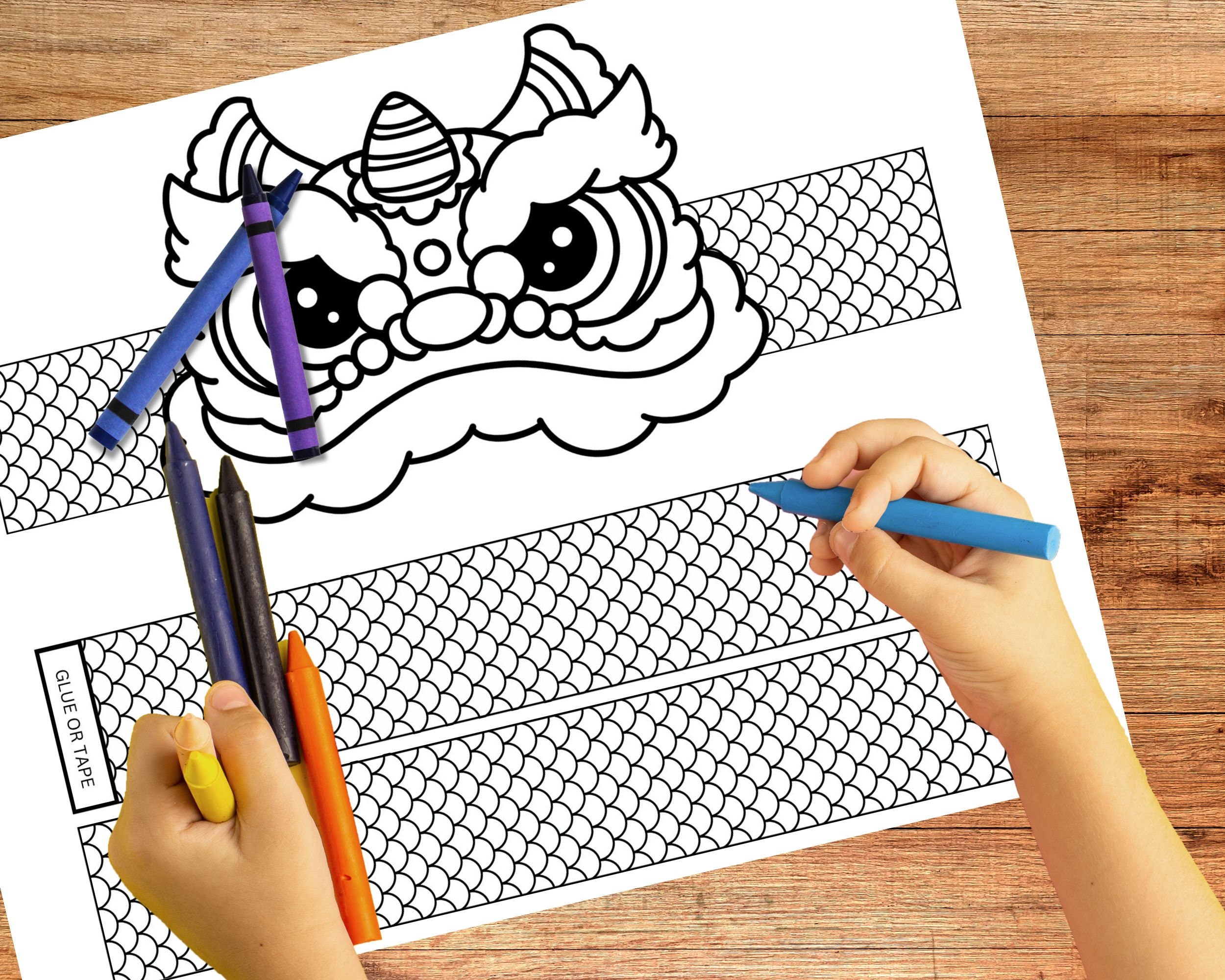 Lunar New Year Crown, Chinese Lion Dance Paper Hat, Fun Kids Activity ...