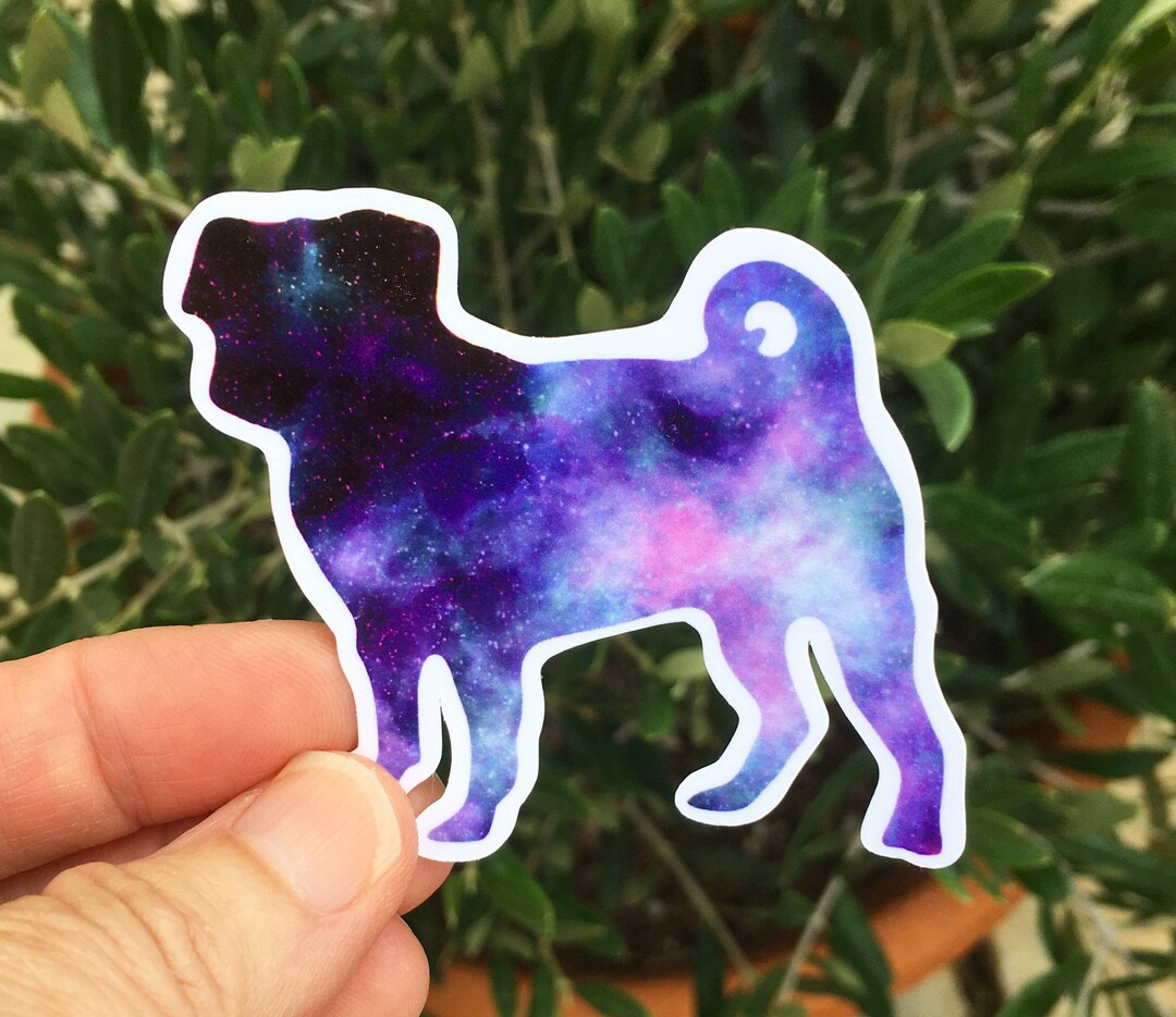 Pug Galaxy Sticker, Pug Mom, Water Bottle Decal, Dog Lover Gift ...