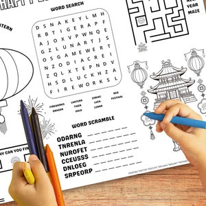 Lunar New Year Activity Coloring Page, Printable Placemat, Year of the ...