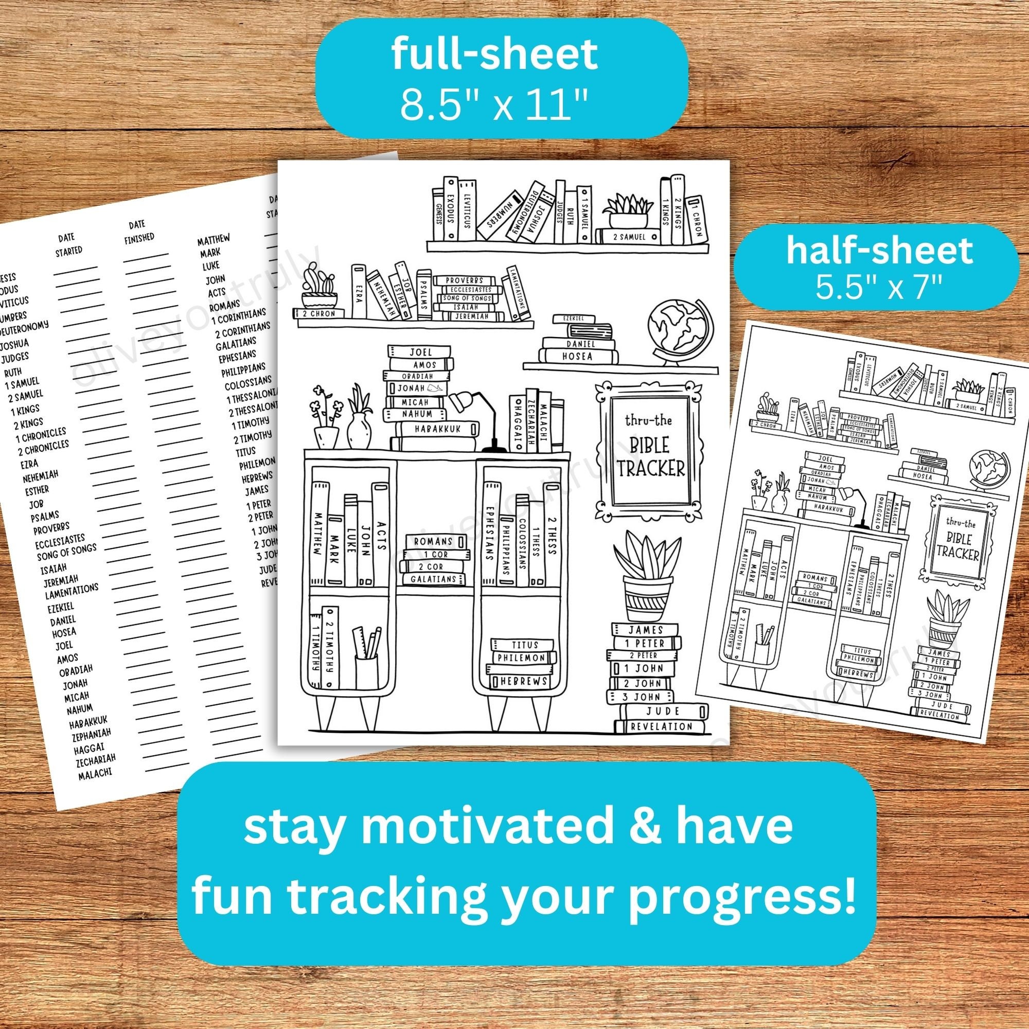 Bible Reading Tracker, Through the Bible Coloring Checklist, Track Your ...