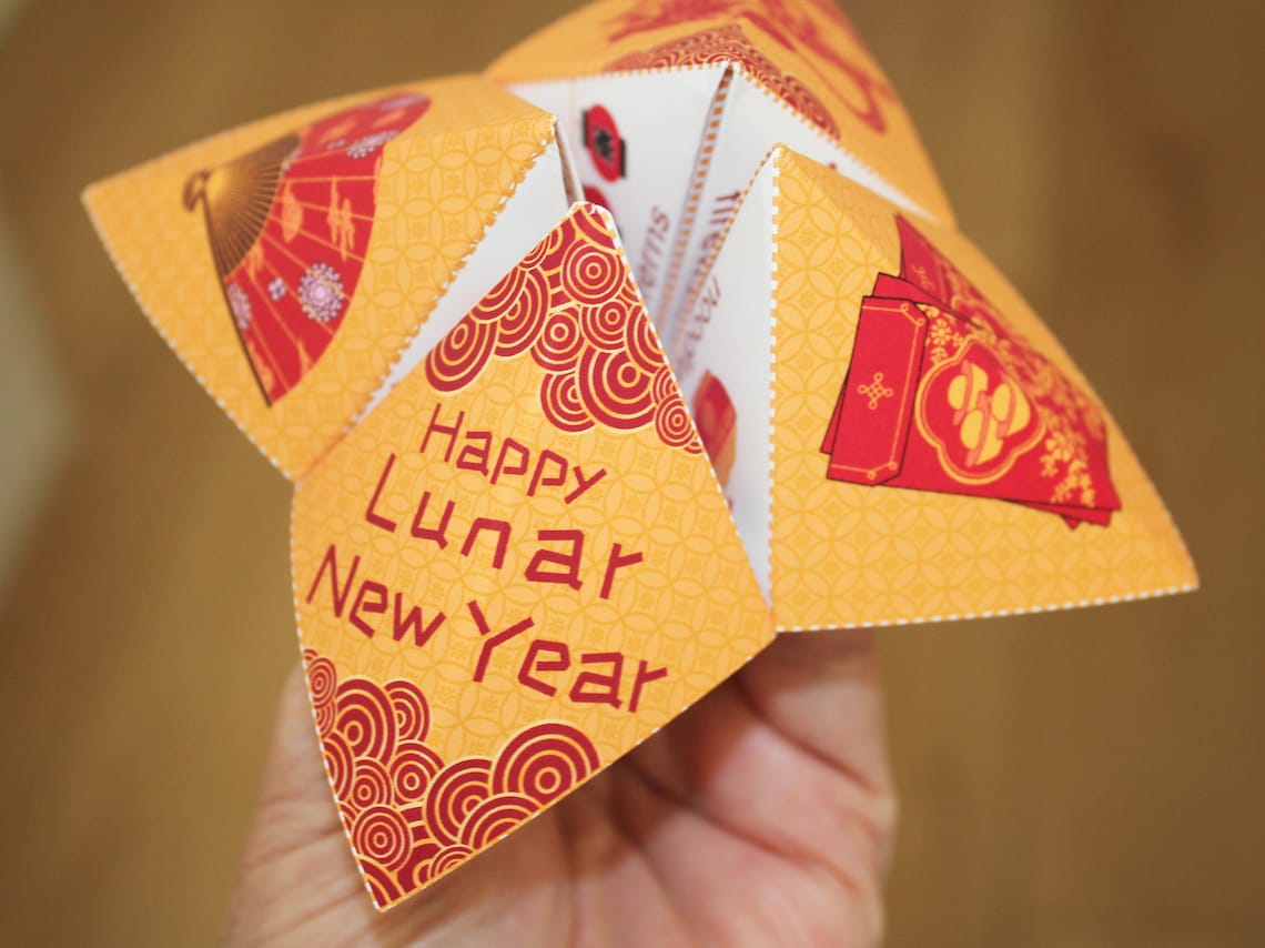 Lunar New Year Cootie Catcher, Chinese New Year Fortune Teller, Fun ...