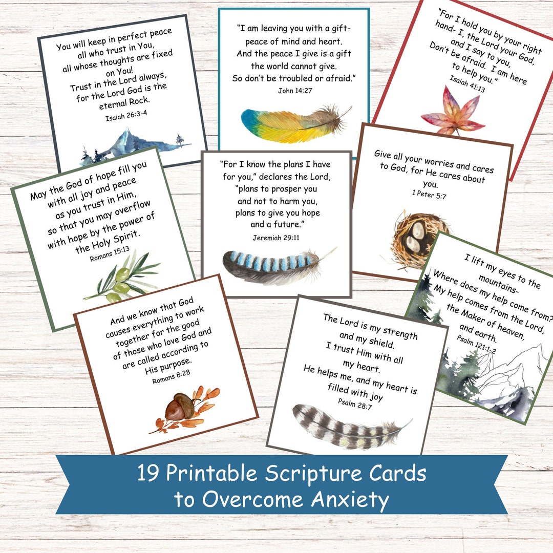 19 Printable Bible Verse Cards for Anxiety, Scripture Memorization ...