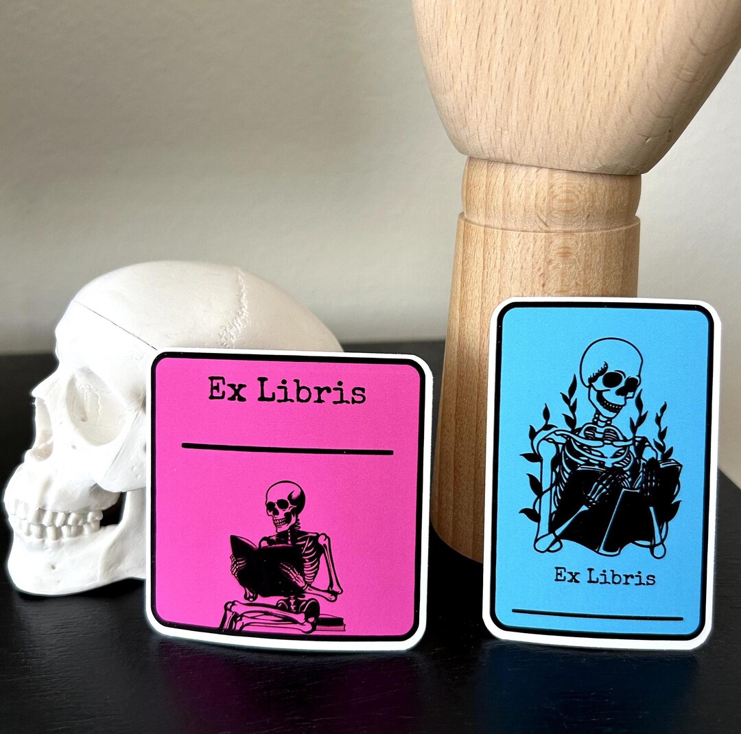 Book Plates, Name Tags for Books, Skeleton, From the Library Of, Book ...