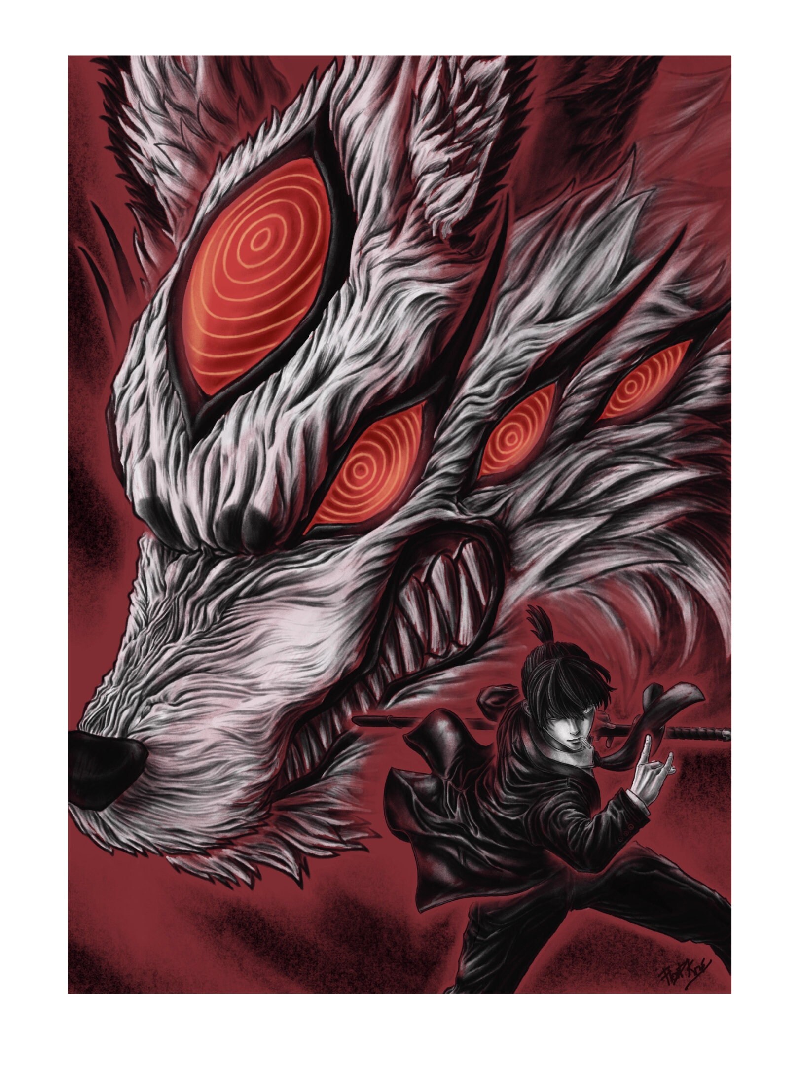 Aki X Fox Devil - Chainsawman - Print Format A3 (42x29.7cm-11.7x16.5in ...
