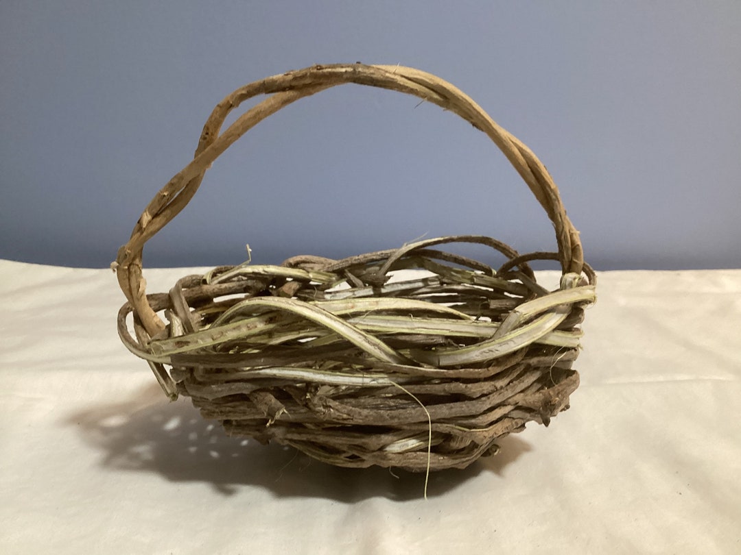 Small Kudzu Basket With Twisted Honeysuckle Handle - Etsy