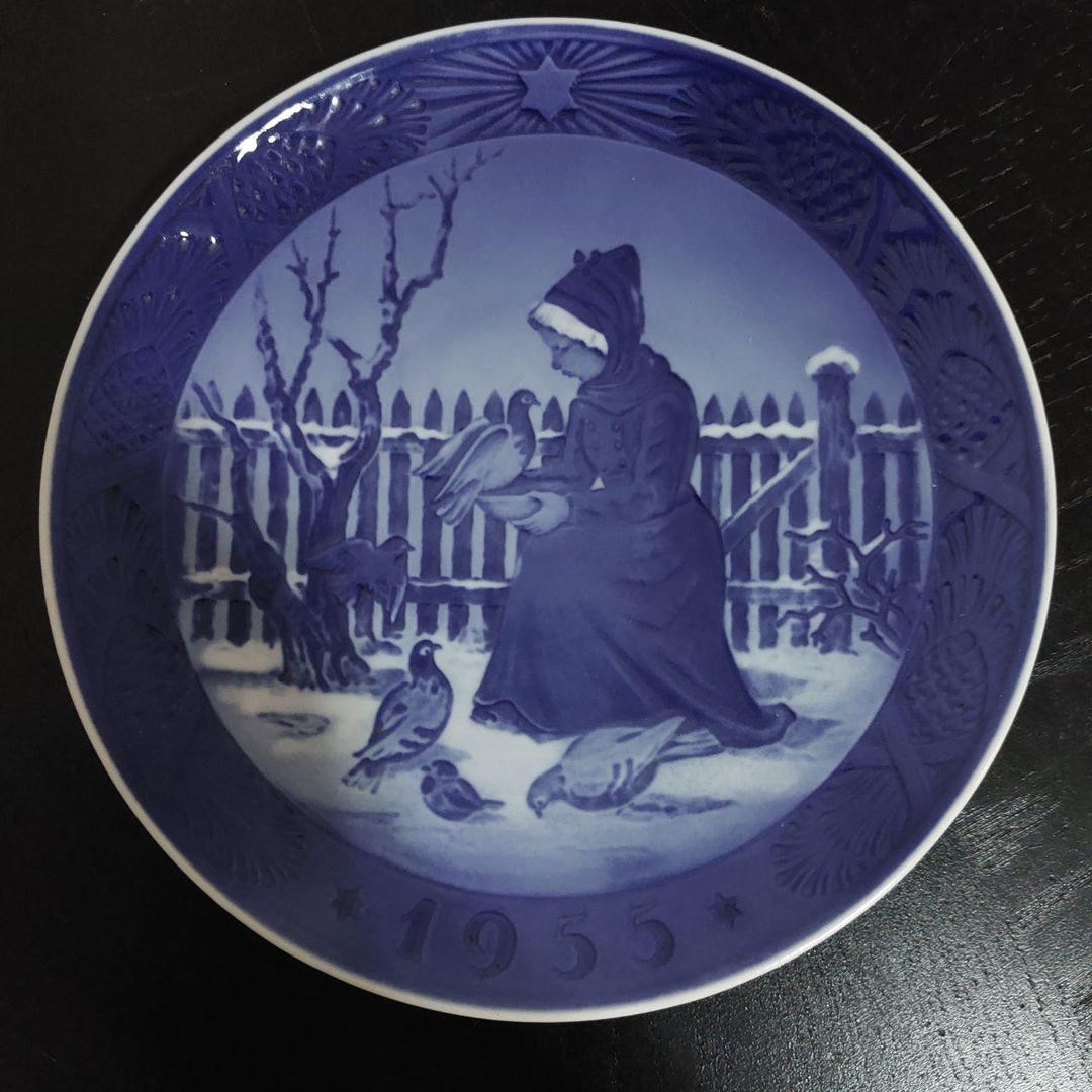 RARE YEAR - Royal Copenhagen 1955 Annual Christmas Plate, Blue ...