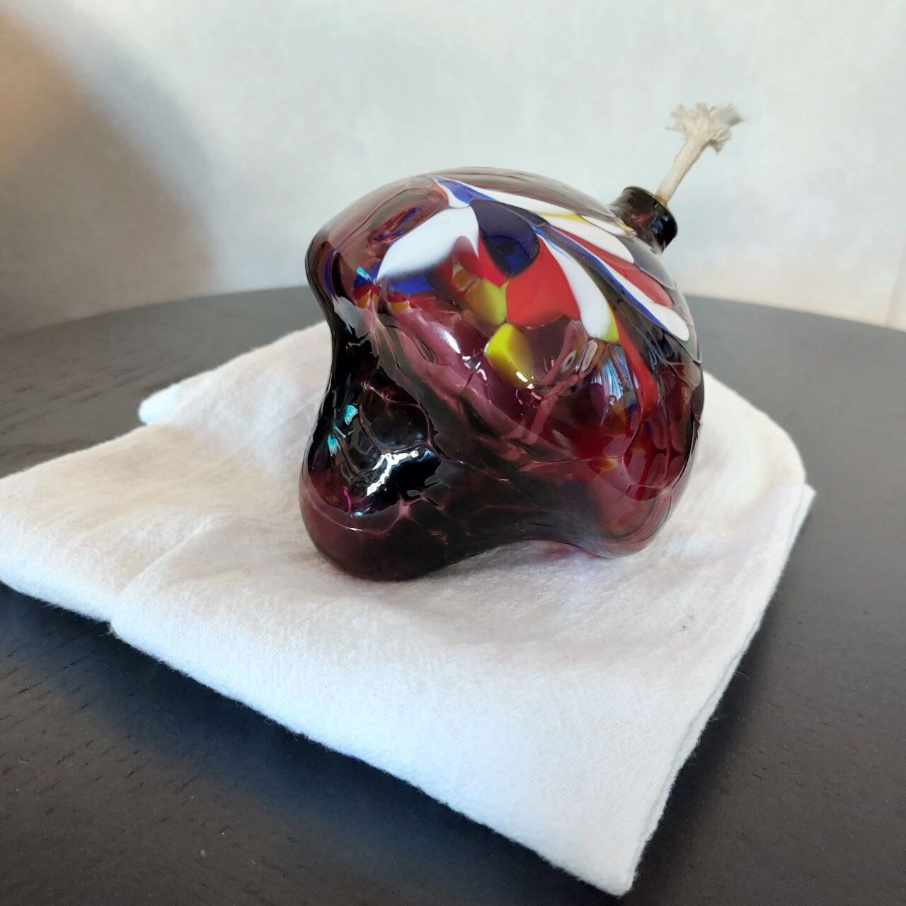 Hand Blown Glass Oil Lamp Unique Shape Orb Ball - Etsy