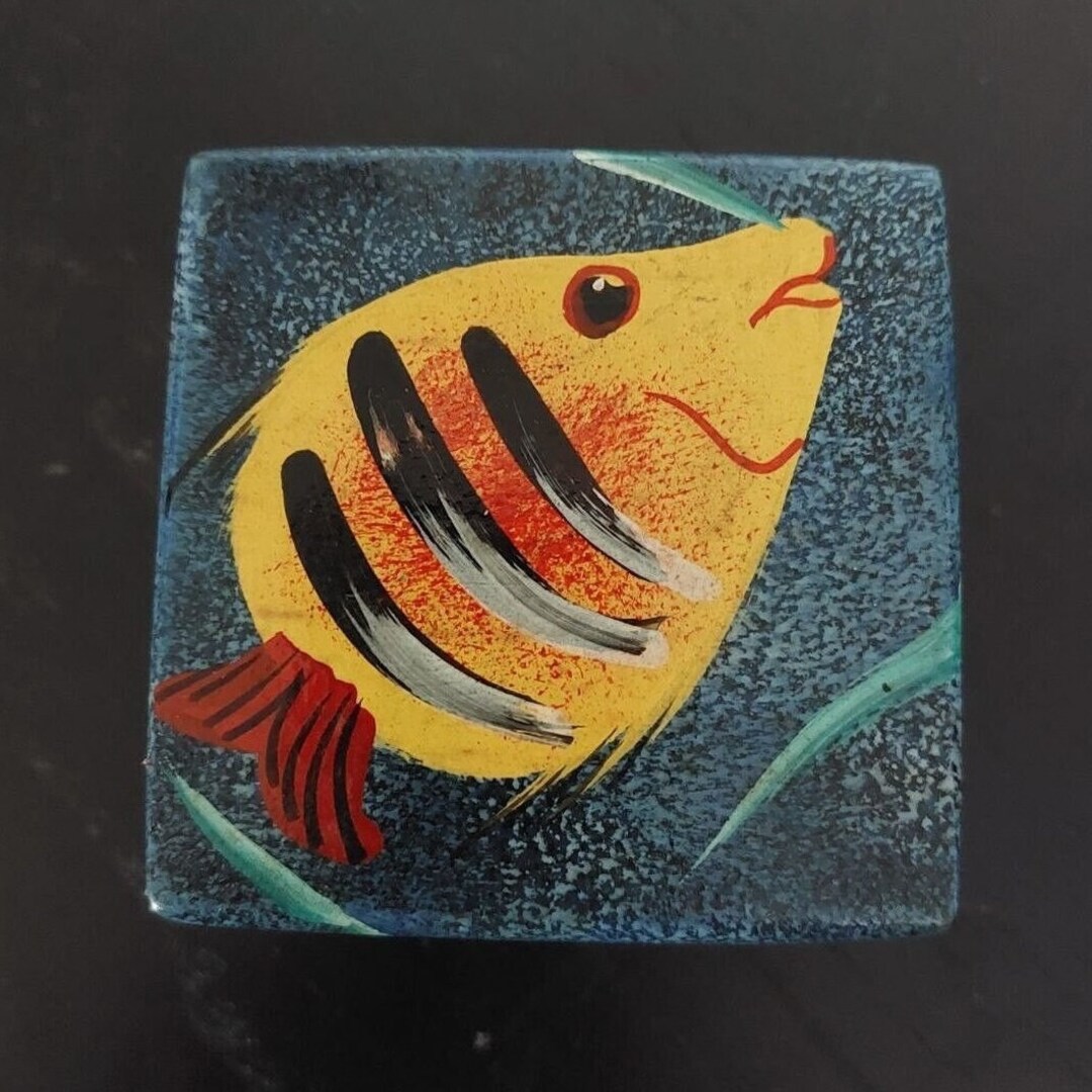 Wooden Hand Painted Fish Trinket Box Under the Sea - Etsy