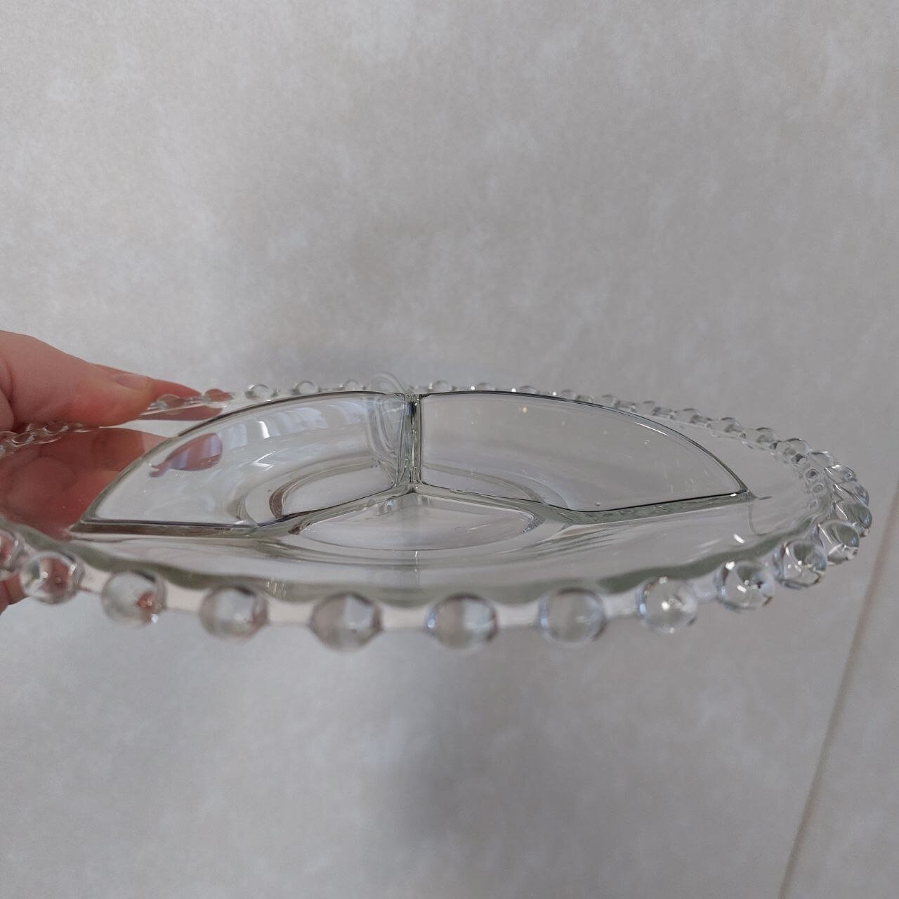 Imperial Glass Candlewick 3 Part 9 Tray, Elegant Glass Serving Divided ...