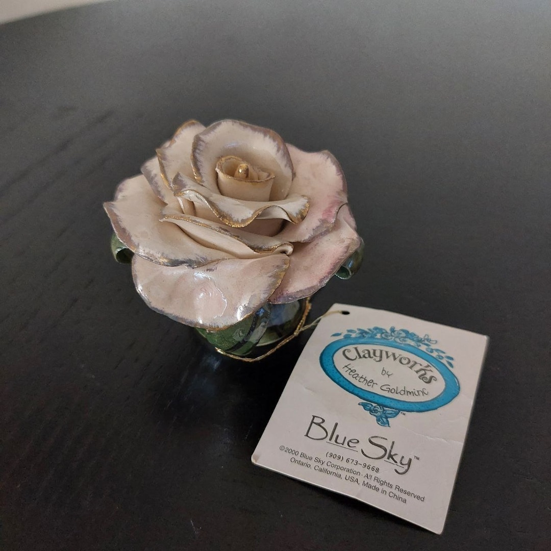 Blue Sky Clayworks Rose by Heather Goldminc, Light Pink Open Rose ...