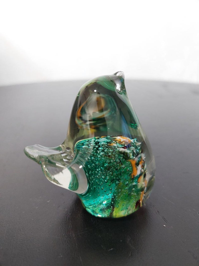 Vintage Hand Blown Art Glass Bird, Small Finland Bird Paperweight ...