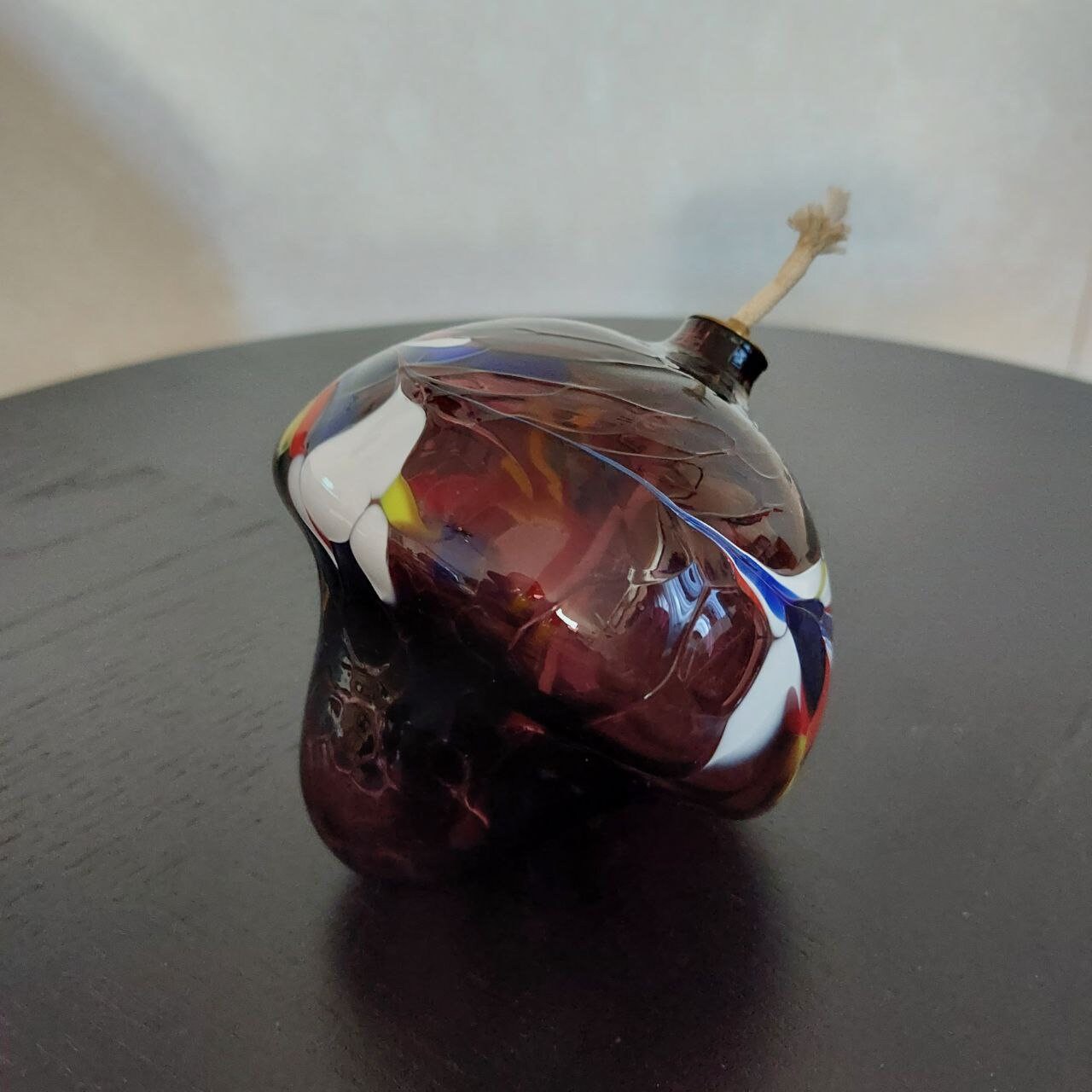 Hand Blown Glass Oil Lamp Unique Shape Orb Ball - Etsy