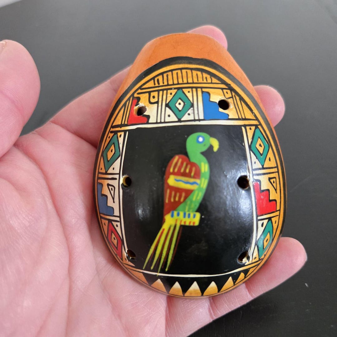 Peruvian Art Ocarina Whistle, Clay Flutes Hand Made in Peru, Hand ...