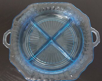 Blue Mayfair Open Rose Depression Glass 60oz Pitcher - Etsy