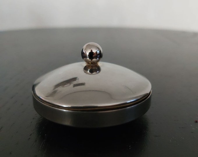 RARE Napier Art Deco Pill Box, Small Silver Plated Trinket Dish With ...