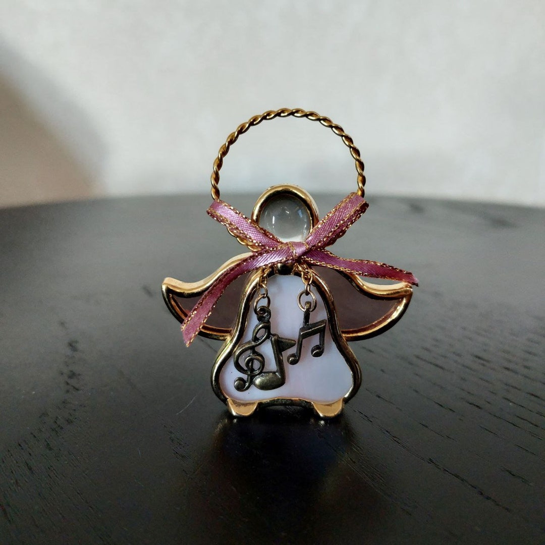 Glassical Heirlooms INC Angel Suncatcher Stained Glass Musical Notes - Etsy